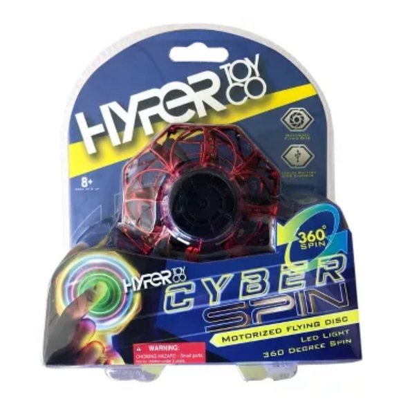 Hyper Toy Co | Toys | Nib Hyper Cyberspin Motorized Led Flying Disc Red ...